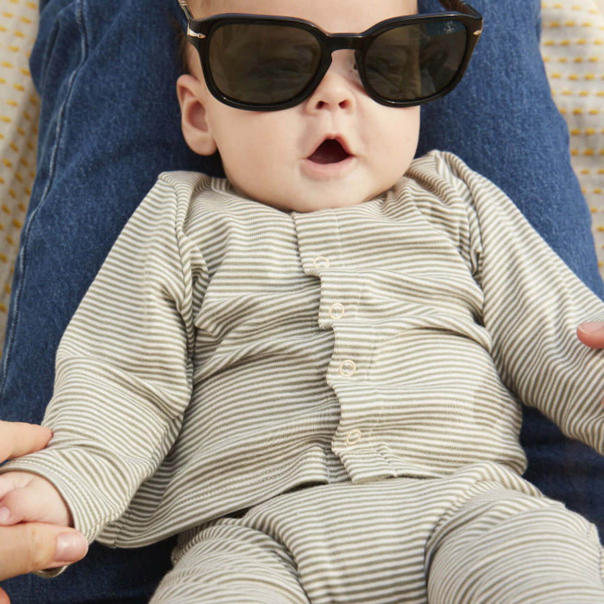 Kids Petit Bateau Three Piece Set - Swamp Green Stripes | Garmentory