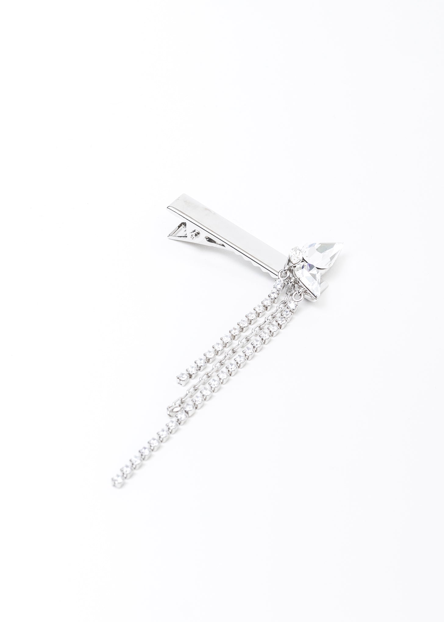 DEPARTMENT Rhinestone Wing And Chains Hair Pin - Silver | Garmentory