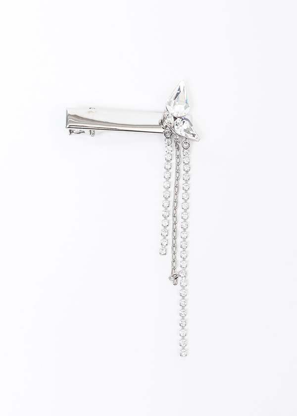 DEPARTMENT Rhinestone Wing And Chains Hair Pin - Silver | Garmentory