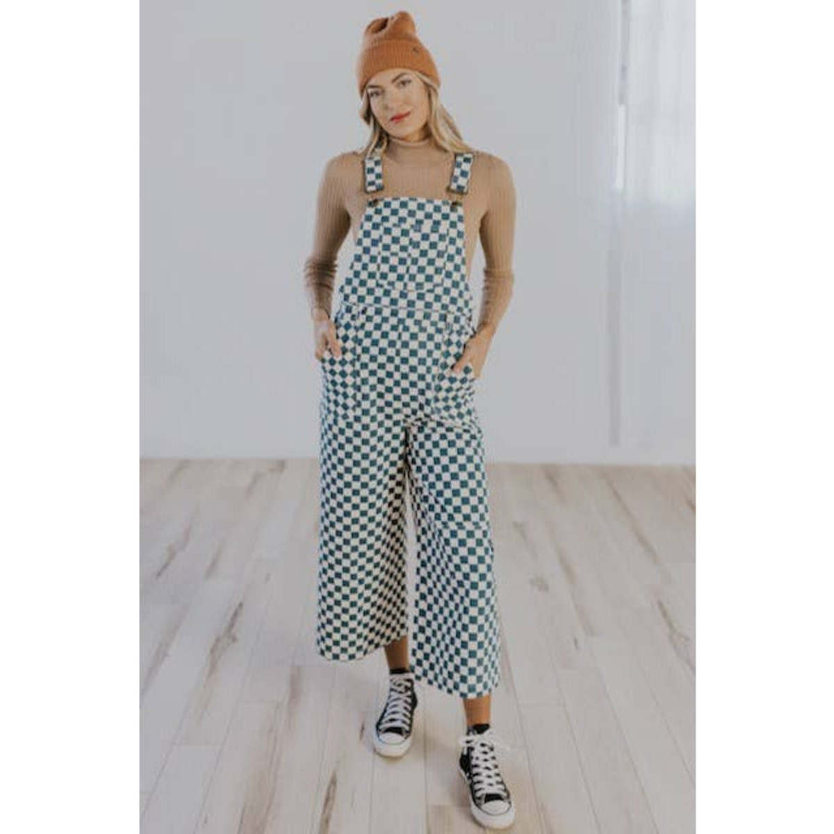 Roolee Retro Checkered Overalls - Navy | Garmentory