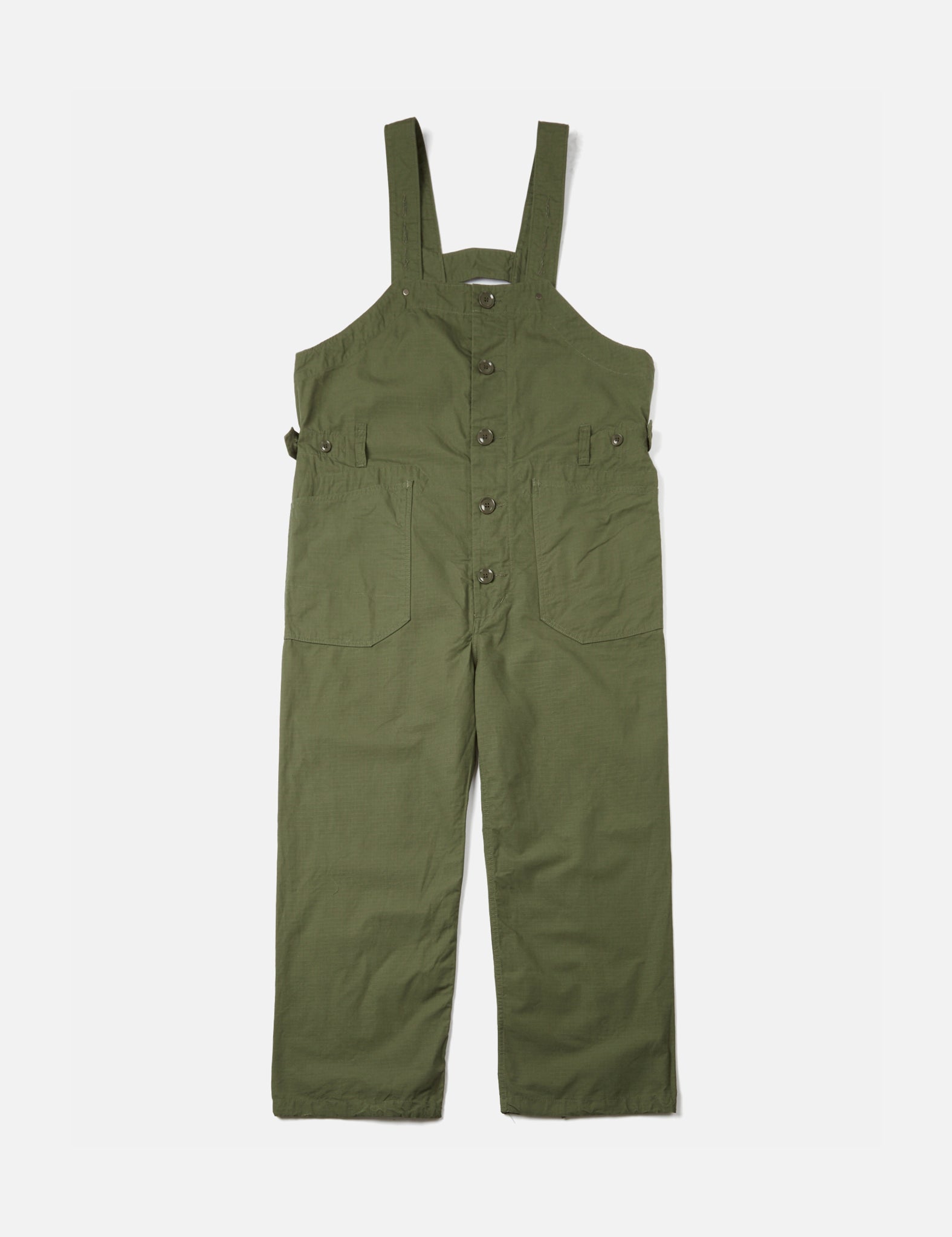 Engineered Garments Relaxed Ripstop Overalls - Olive Green | Garmentory