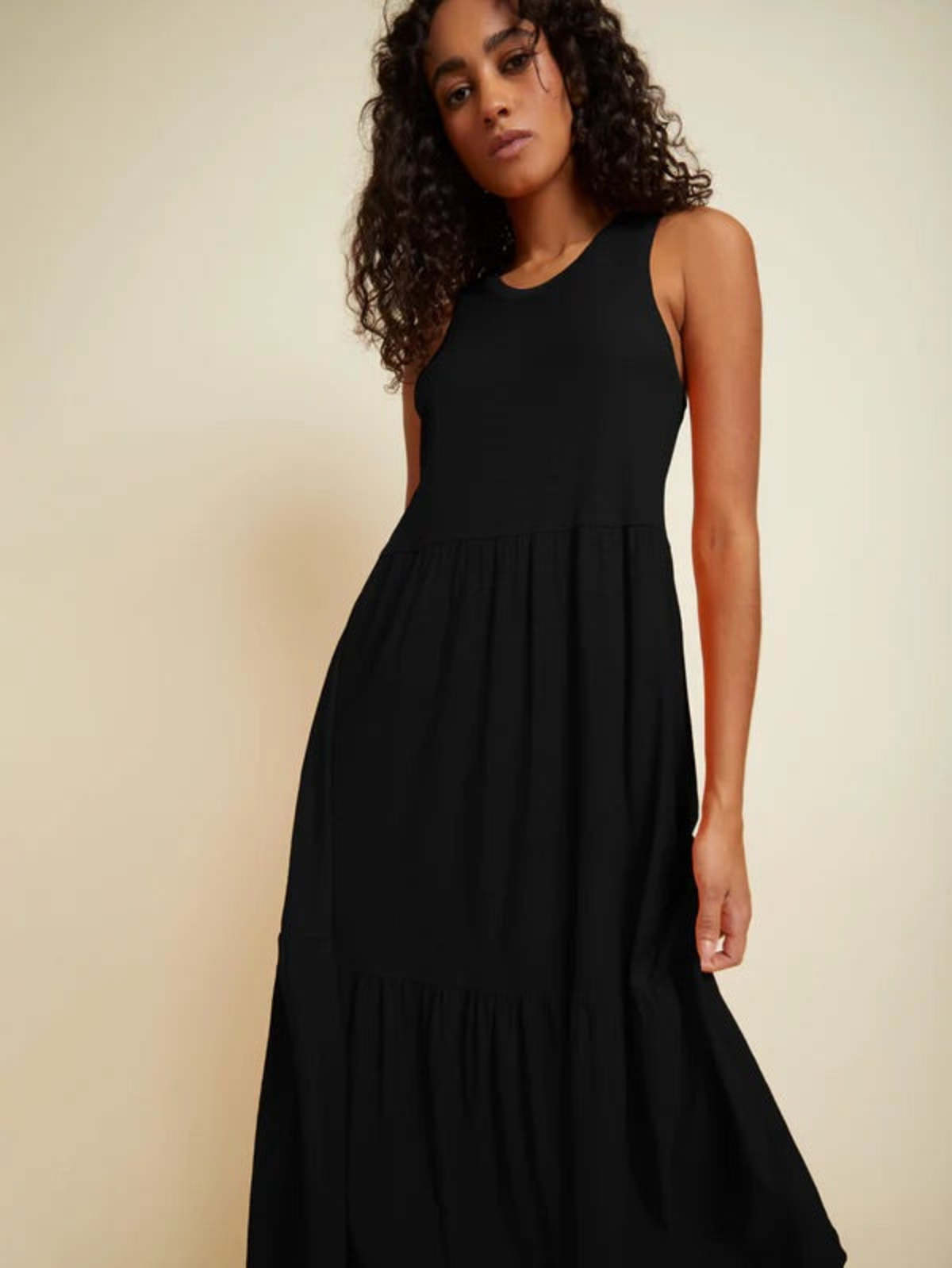 Nation Ltd Melissa Tiered Tank Dress - Jet Black | Garmentory