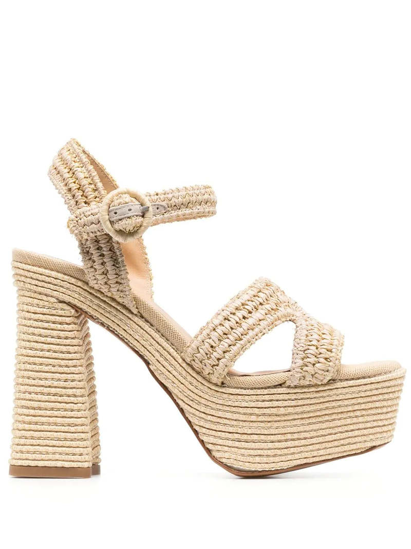 Castaner Adriana Platform Sandals - Natural Raffia | Garmentory