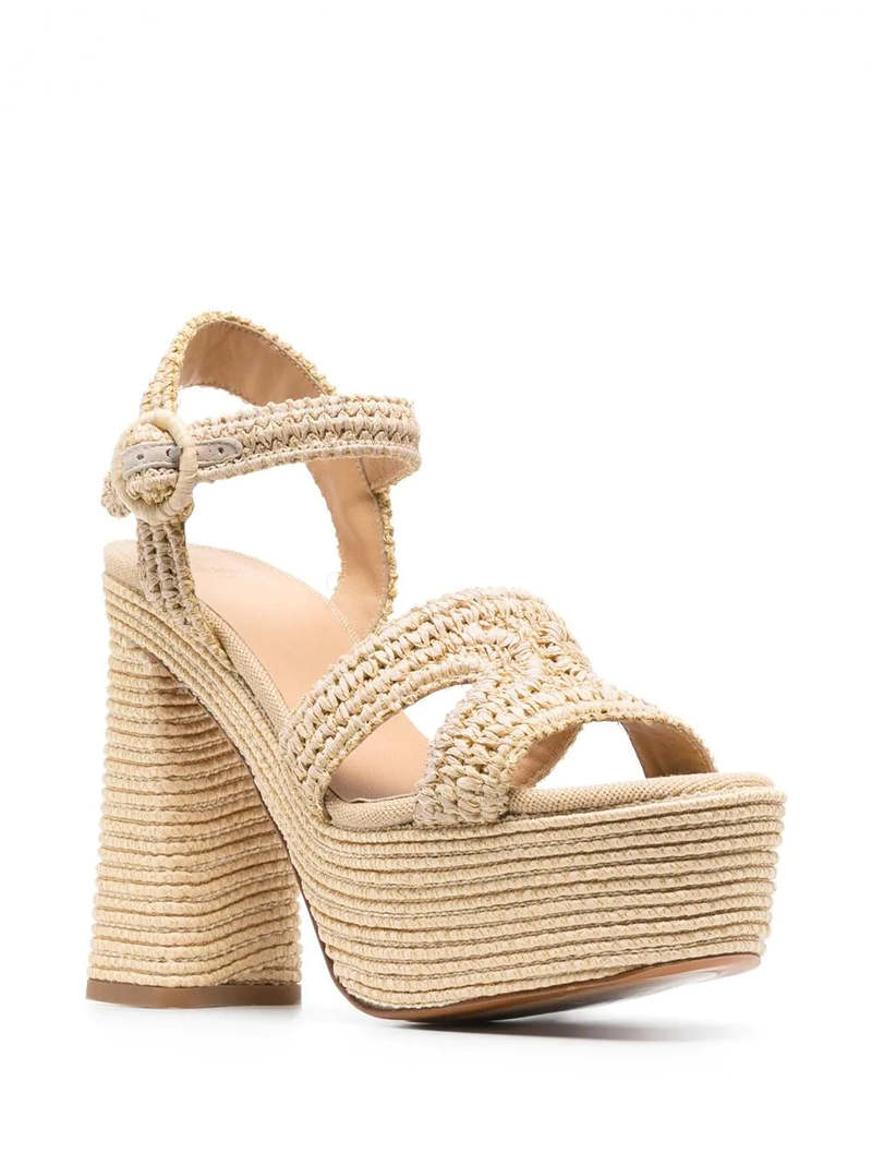 Castaner Adriana Platform Sandals - Natural Raffia | Garmentory
