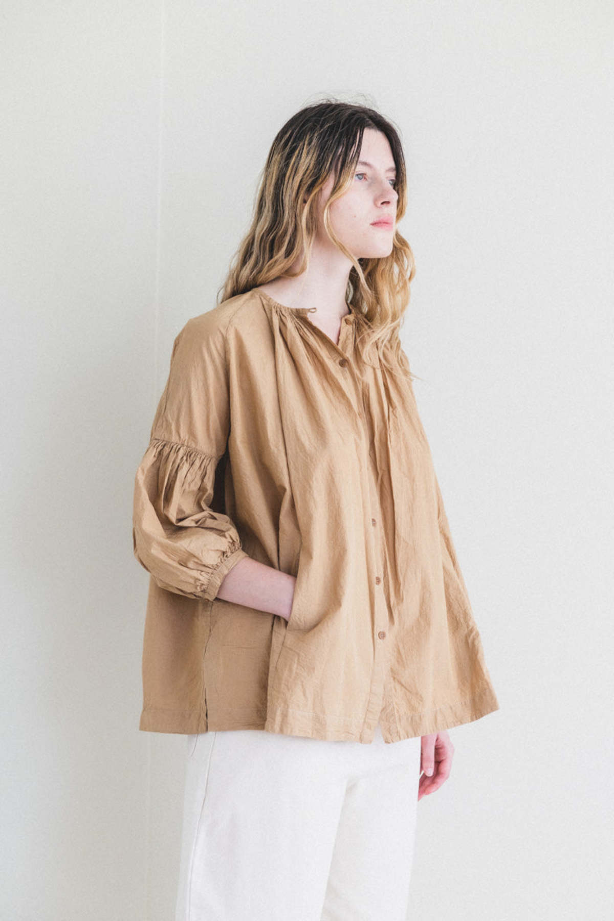 Casey Casey 3 By 3 Light Paper Shirt - Camel | Garmentory