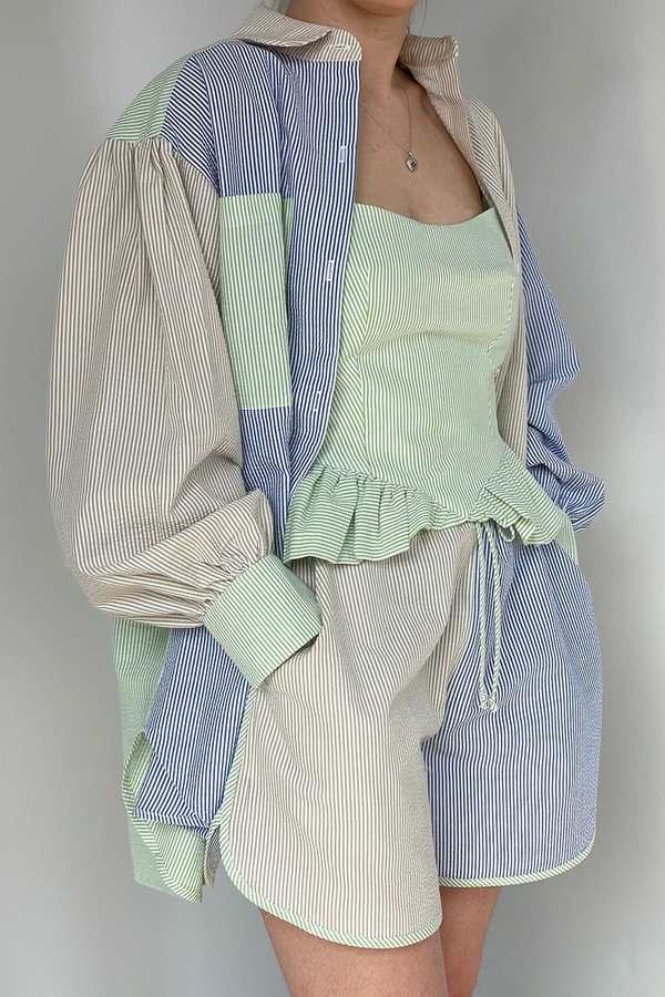Eliza Faulkner Venti Shirt - Seersucker Resort Stripe | Garmentory