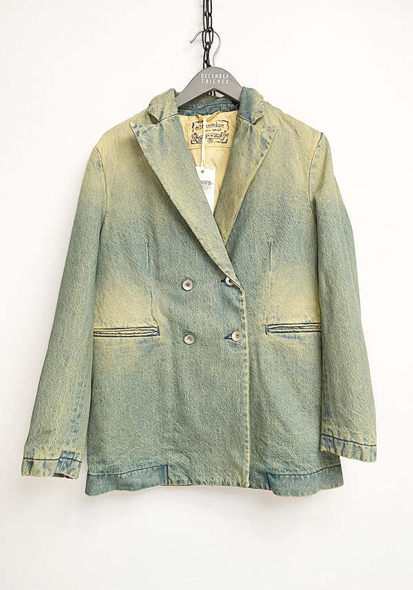 Novemb3r Rod Oversized Distressed Denim Blazer Jacket - WASHED BLUE ...