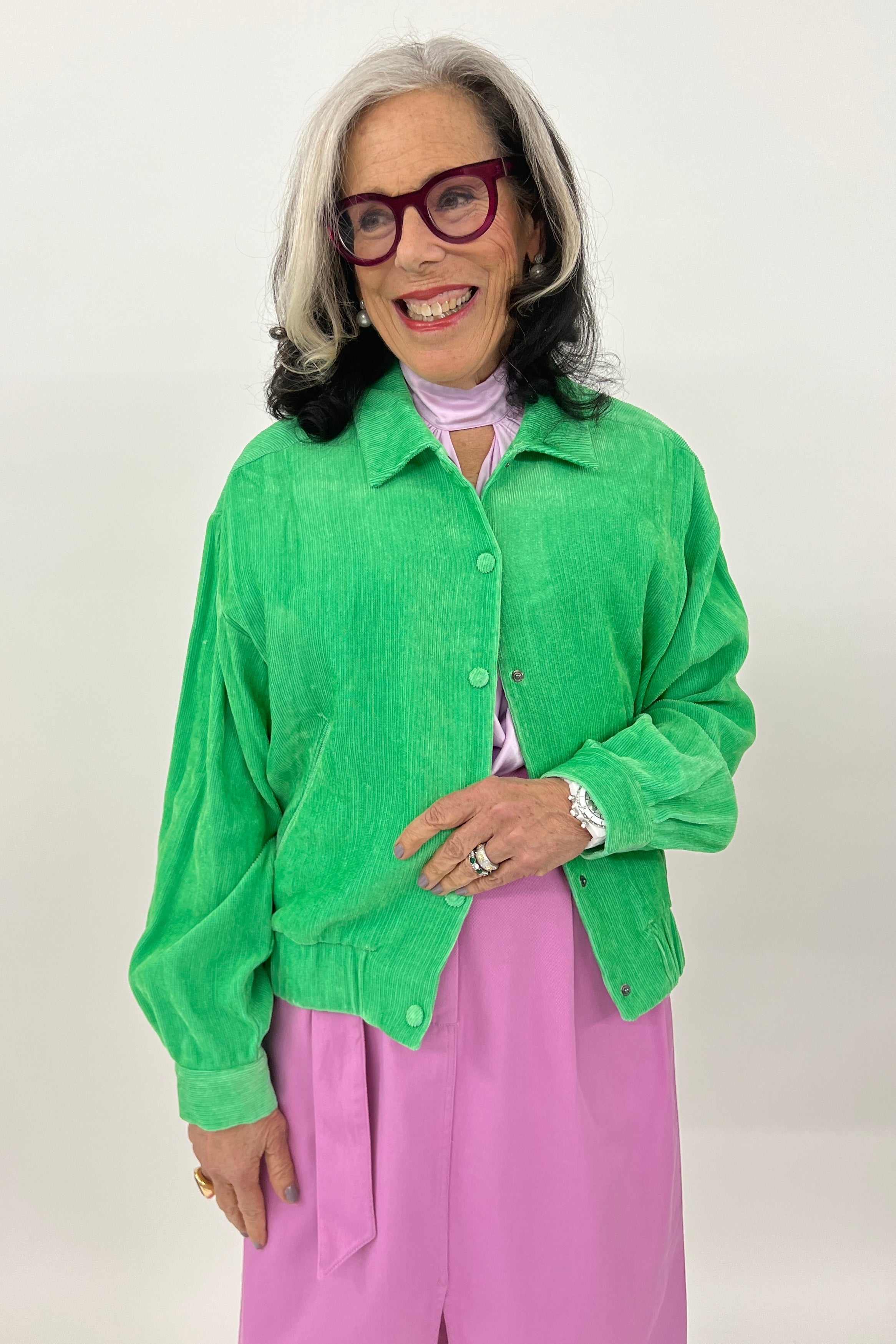 Alysi Velvet Bomber - Green | Garmentory