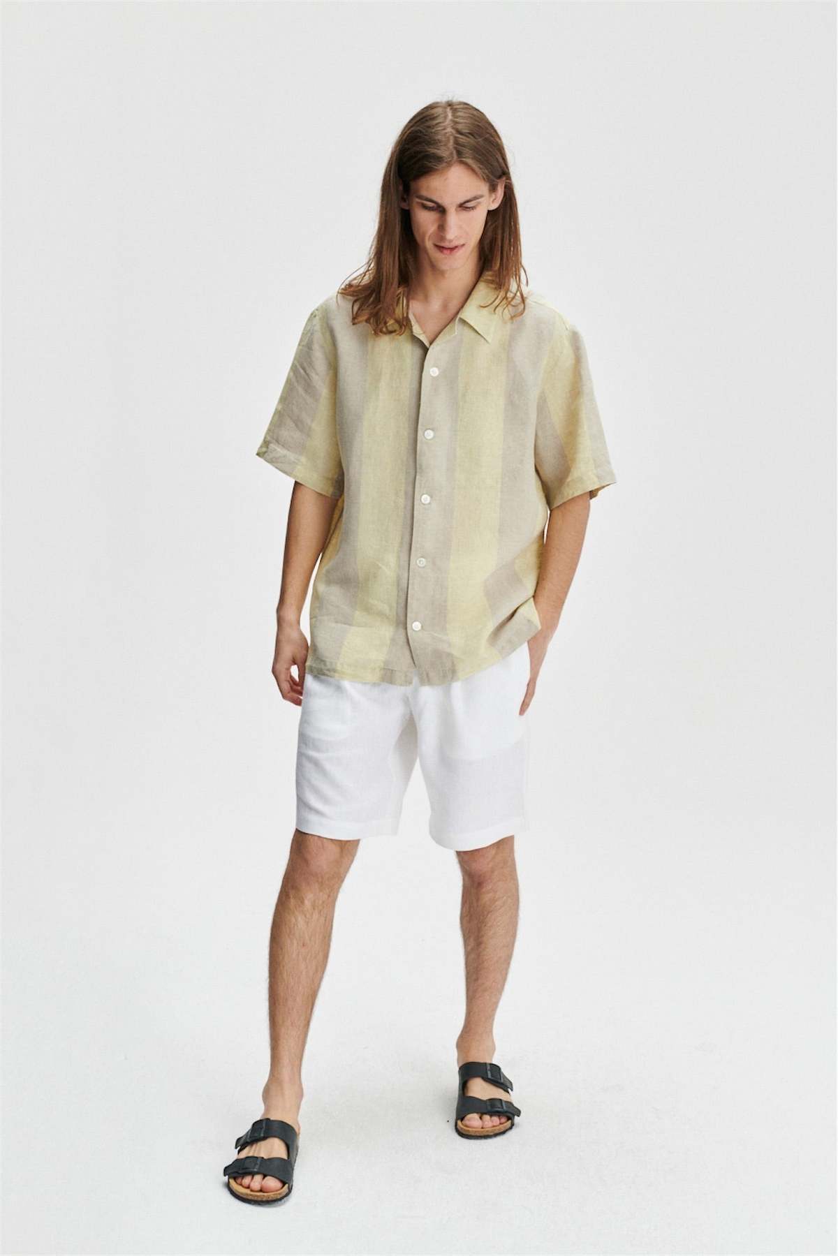 Delikatessen Superb Italian Traceable Linen Short Sleeve Cuban Collar ...