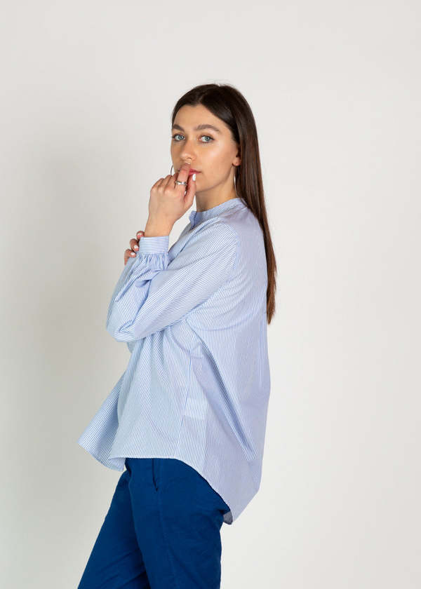 Chloe Stora Stripe Dilia Blouse - Blue Stripe | Garmentory