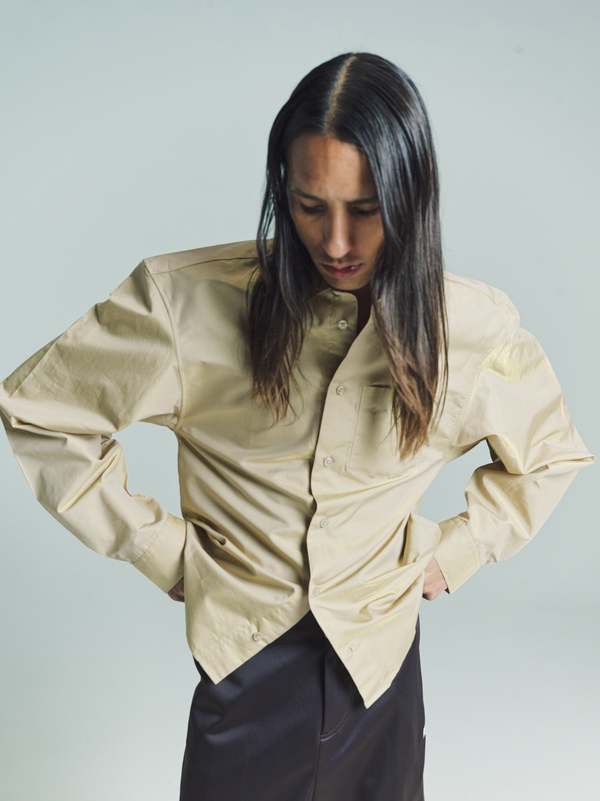 Gold Iridescent Shrunken Shirt | Garmentory