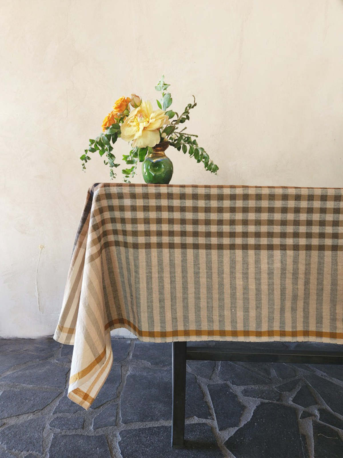 All Roads Grid Tablecloth - Granite | Garmentory