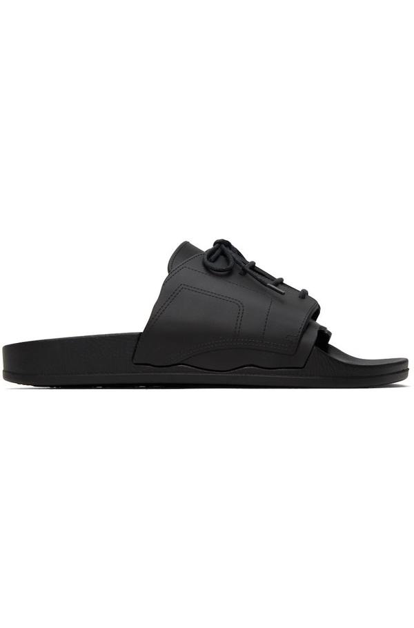 Maison Margiela Lace-Up Slides - T8008 Black Raven | Garmentory