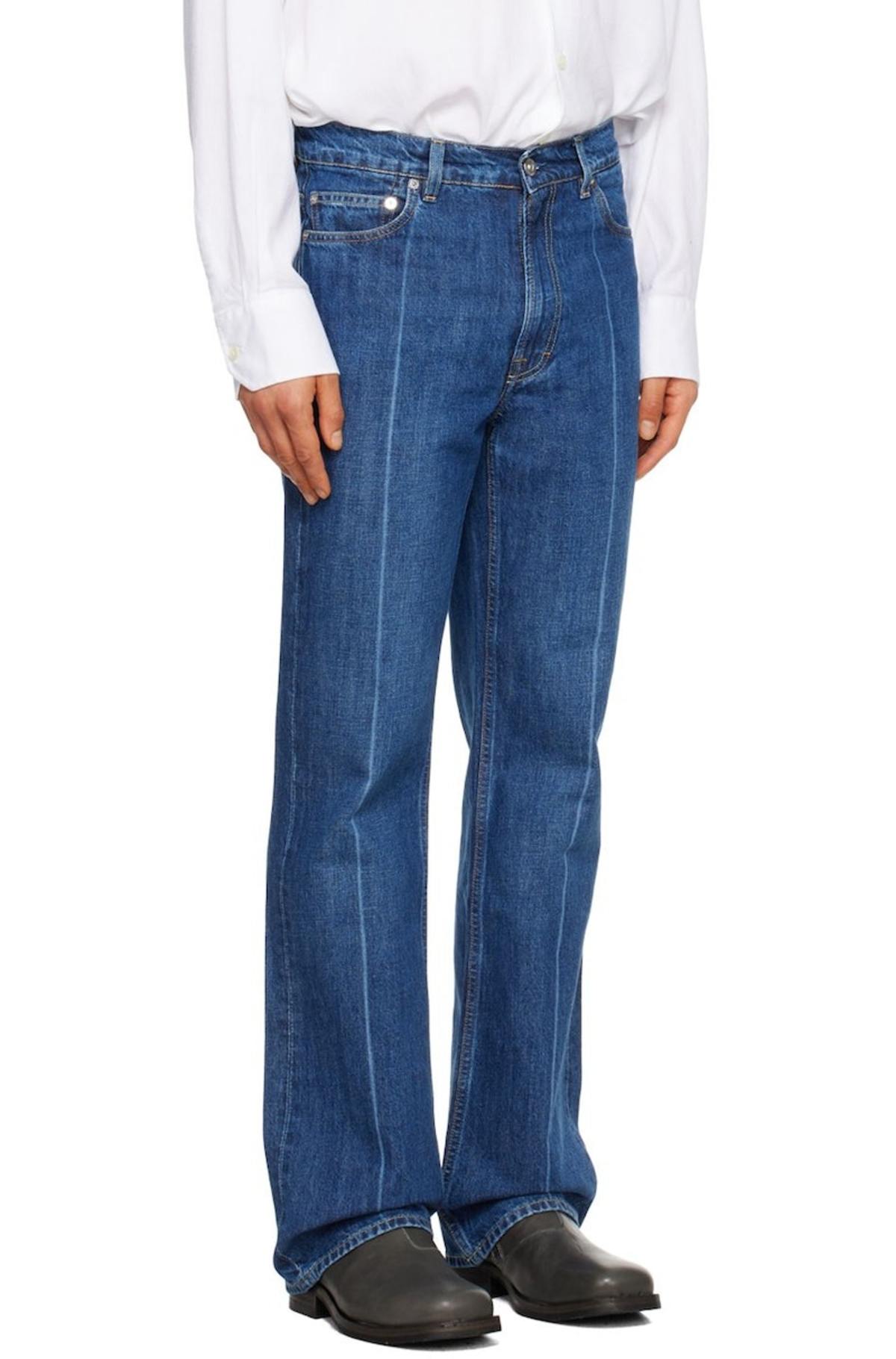 Our Legacy 70s Cut Jeans - Mid Blue Crease Denim | Garmentory