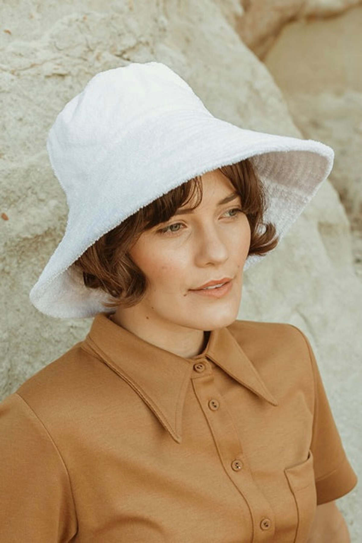 Freya Pampas Terry Bucket - Bone | Garmentory
