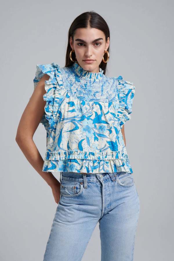 Love the Label Simona Top - Blue | Garmentory