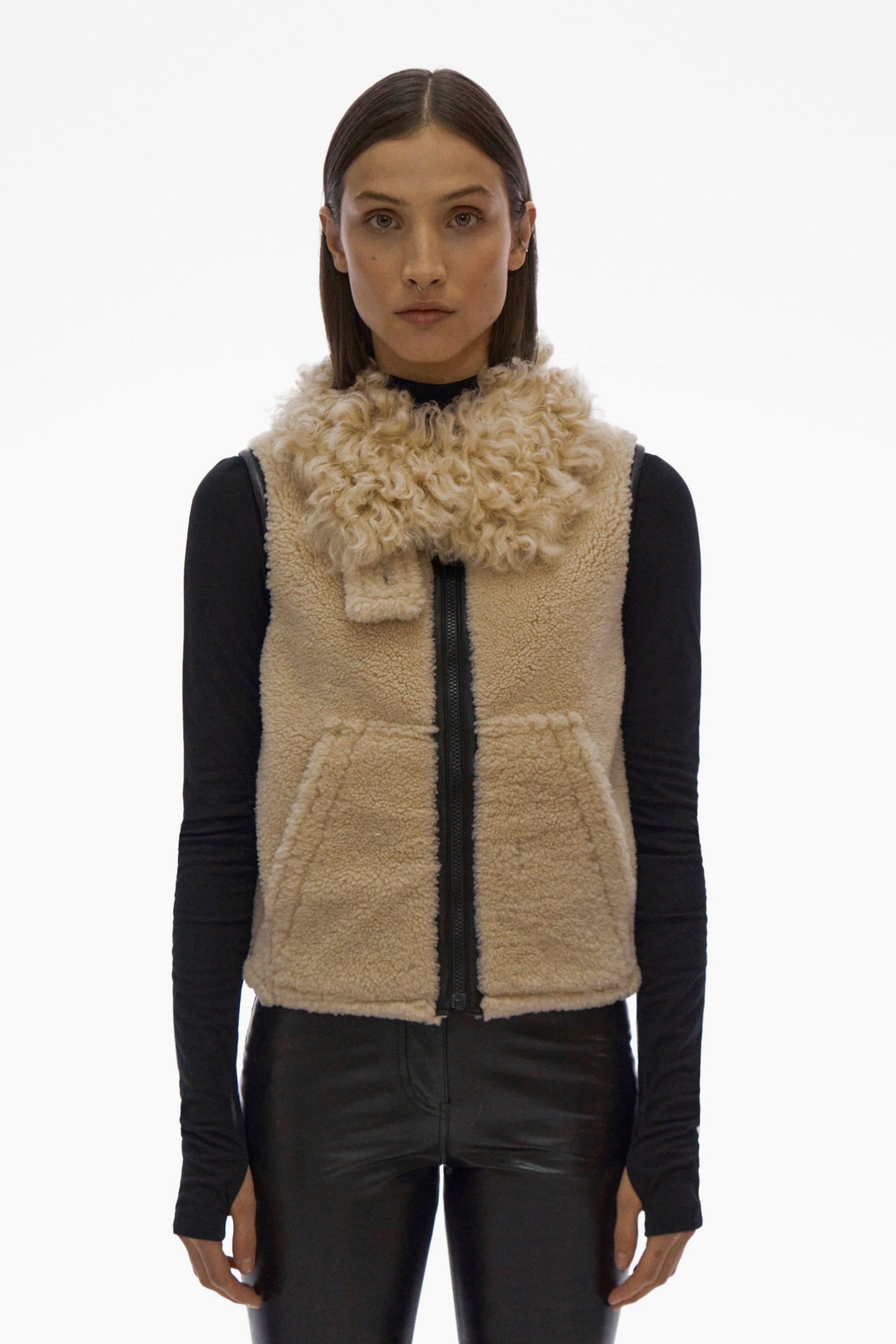 Helmut Lang LINER AVIATOR S VEST - BLACK/VANILLA | Garmentory