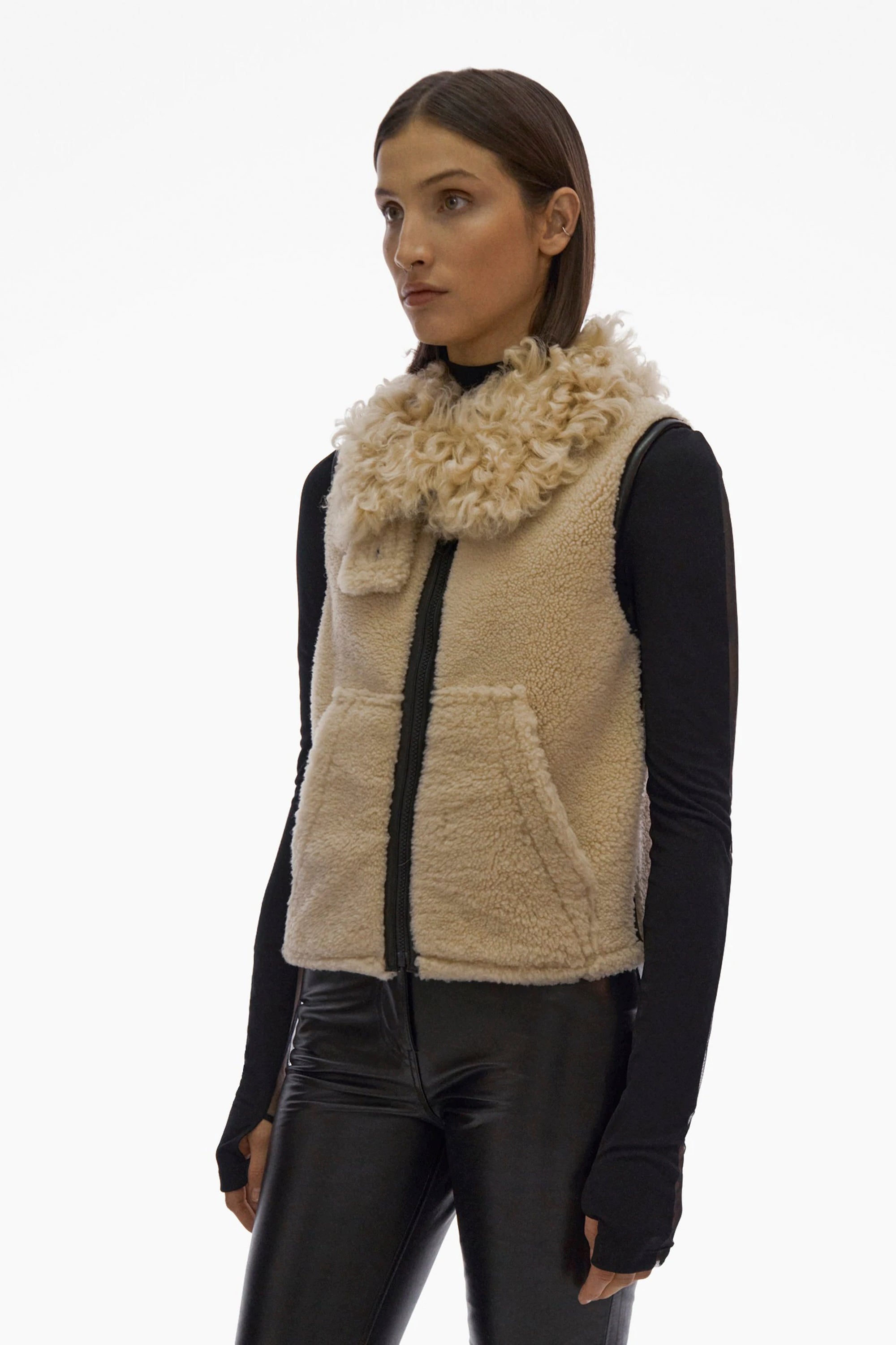 Helmut Lang LINER AVIATOR S VEST - BLACK/VANILLA | Garmentory