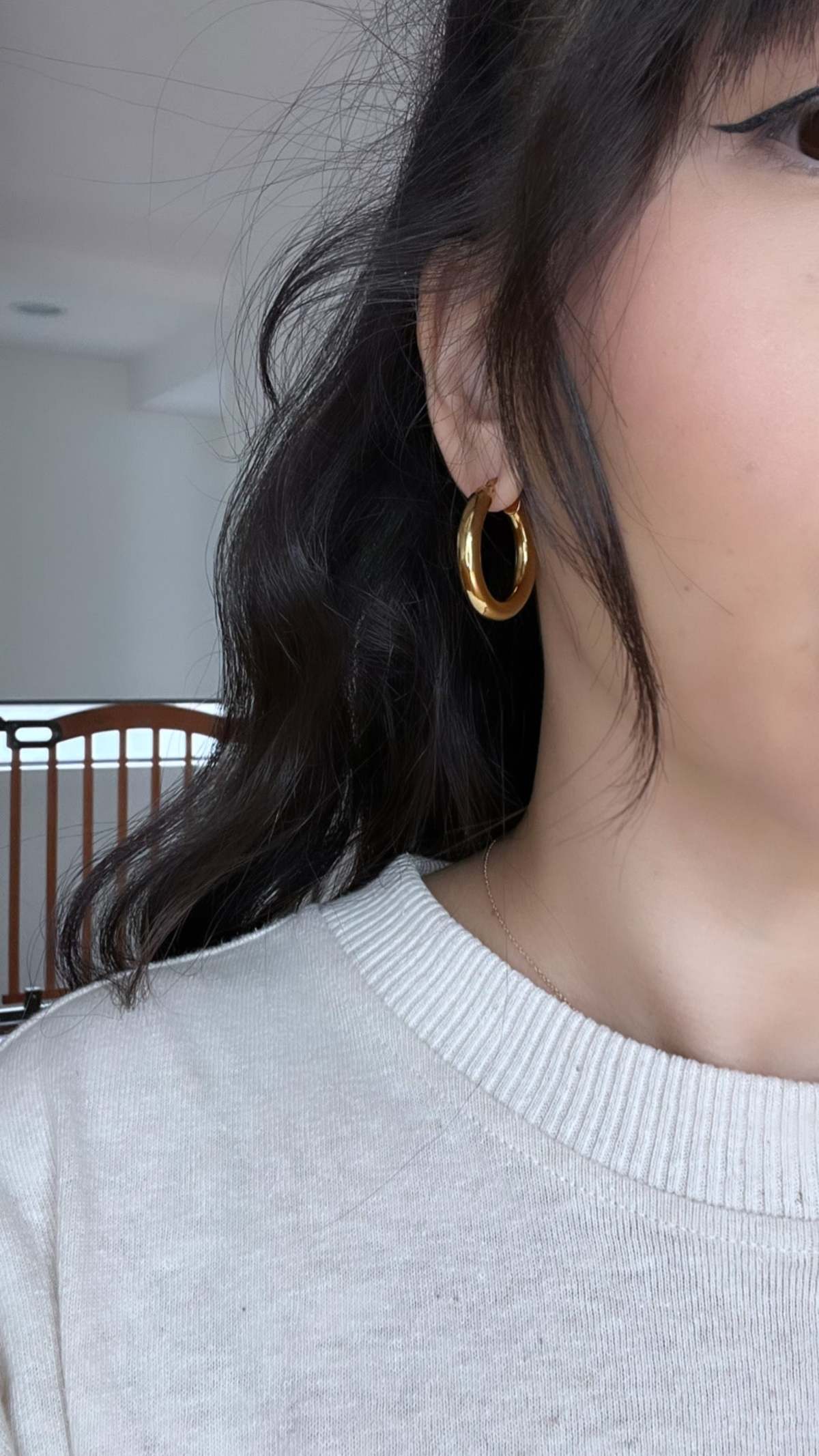 Common Muse Freja Large Hoop Earrings - Gold | Garmentory