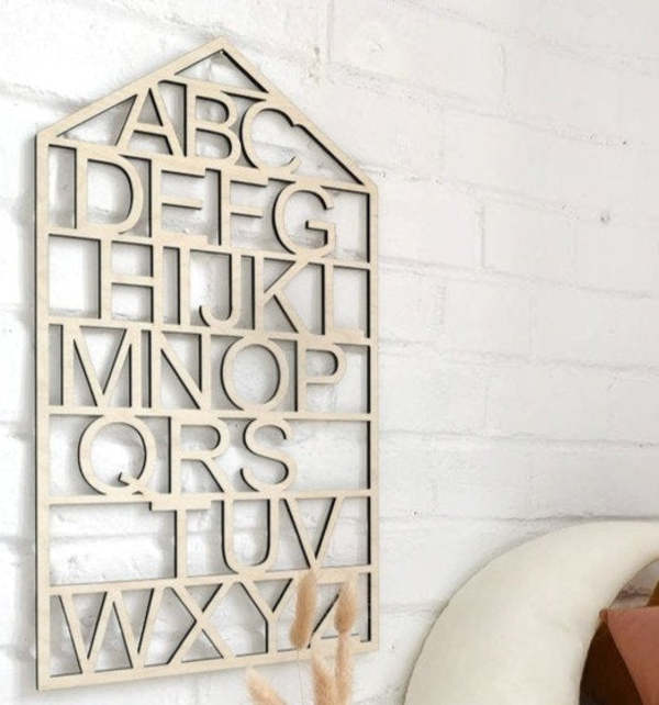 The Butter Flying Wooden Alphabet Wall Hanging | Garmentory