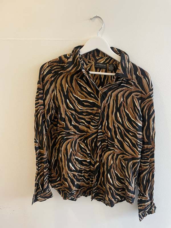Vintage Silk Animal Print Button Up | Garmentory