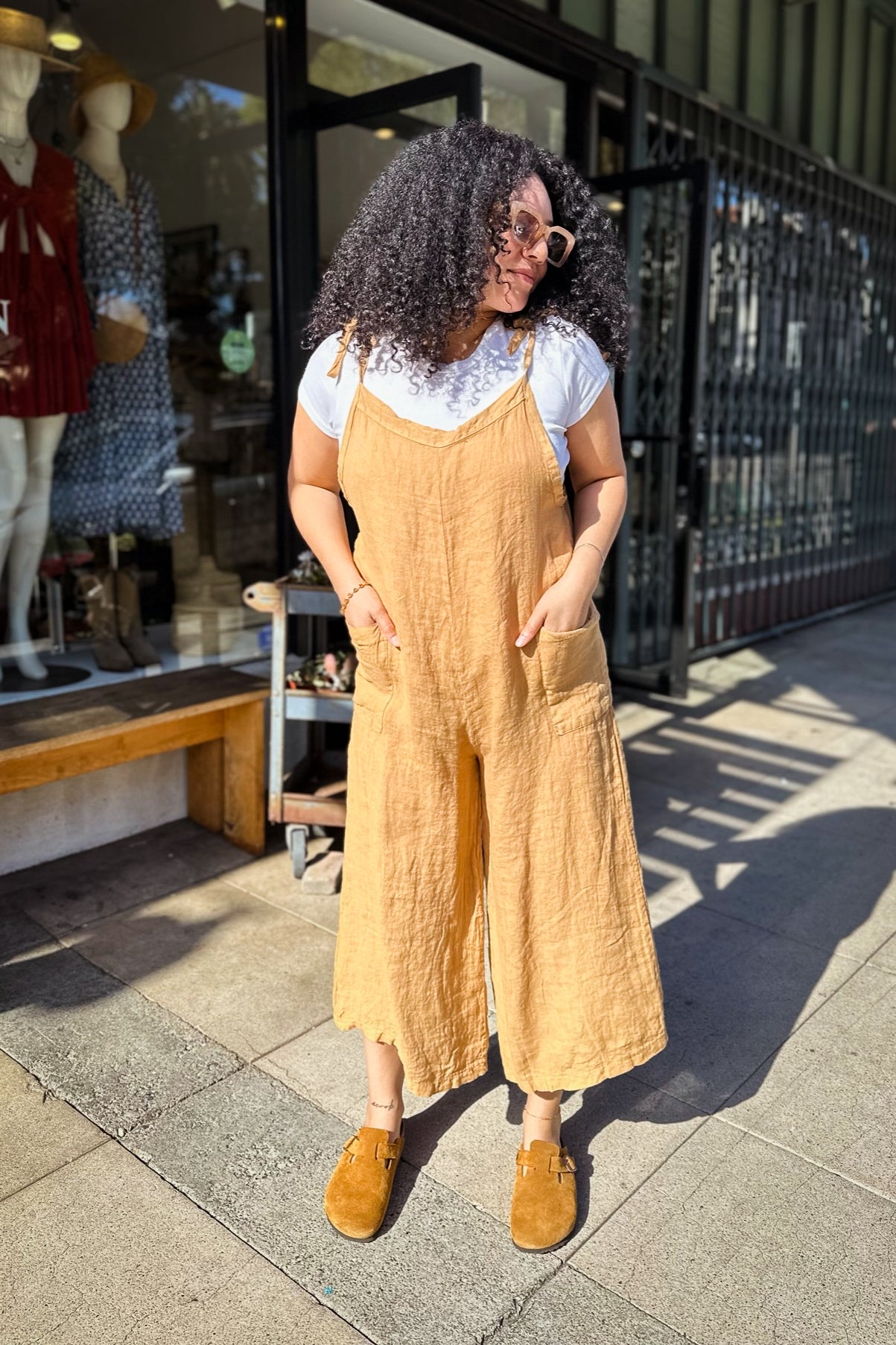 Linen Overalls with Pockets | Garmentory