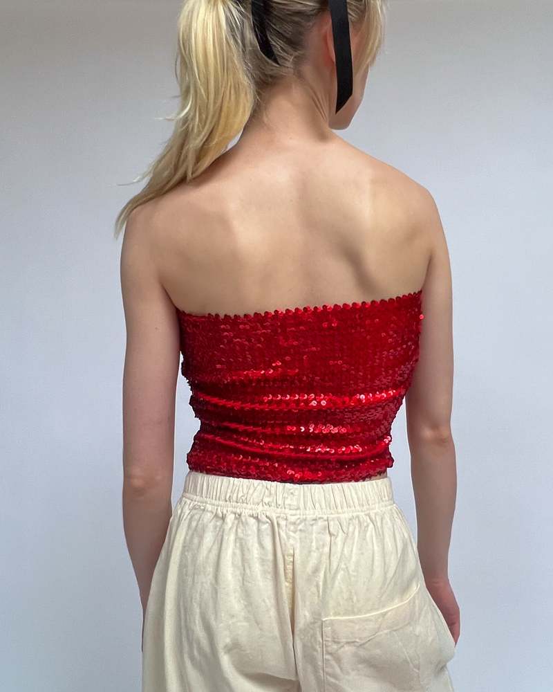 Sequin Tube Top - Red | Garmentory