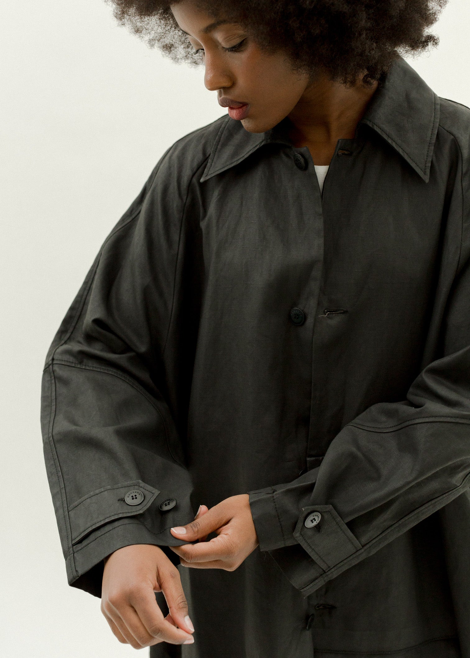Cordera Front Pocket Trench Coat - Black | Garmentory