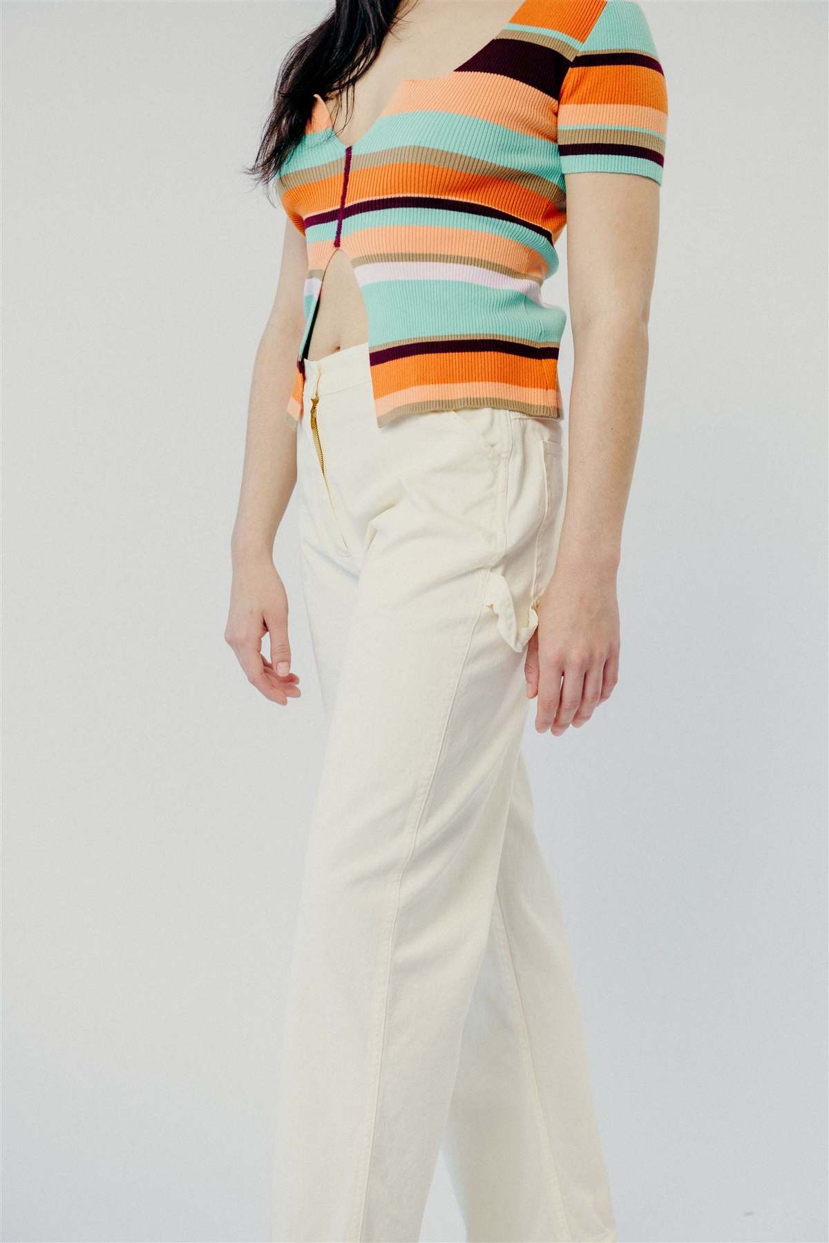 Arthur Stripe Split Top - Multi | Garmentory