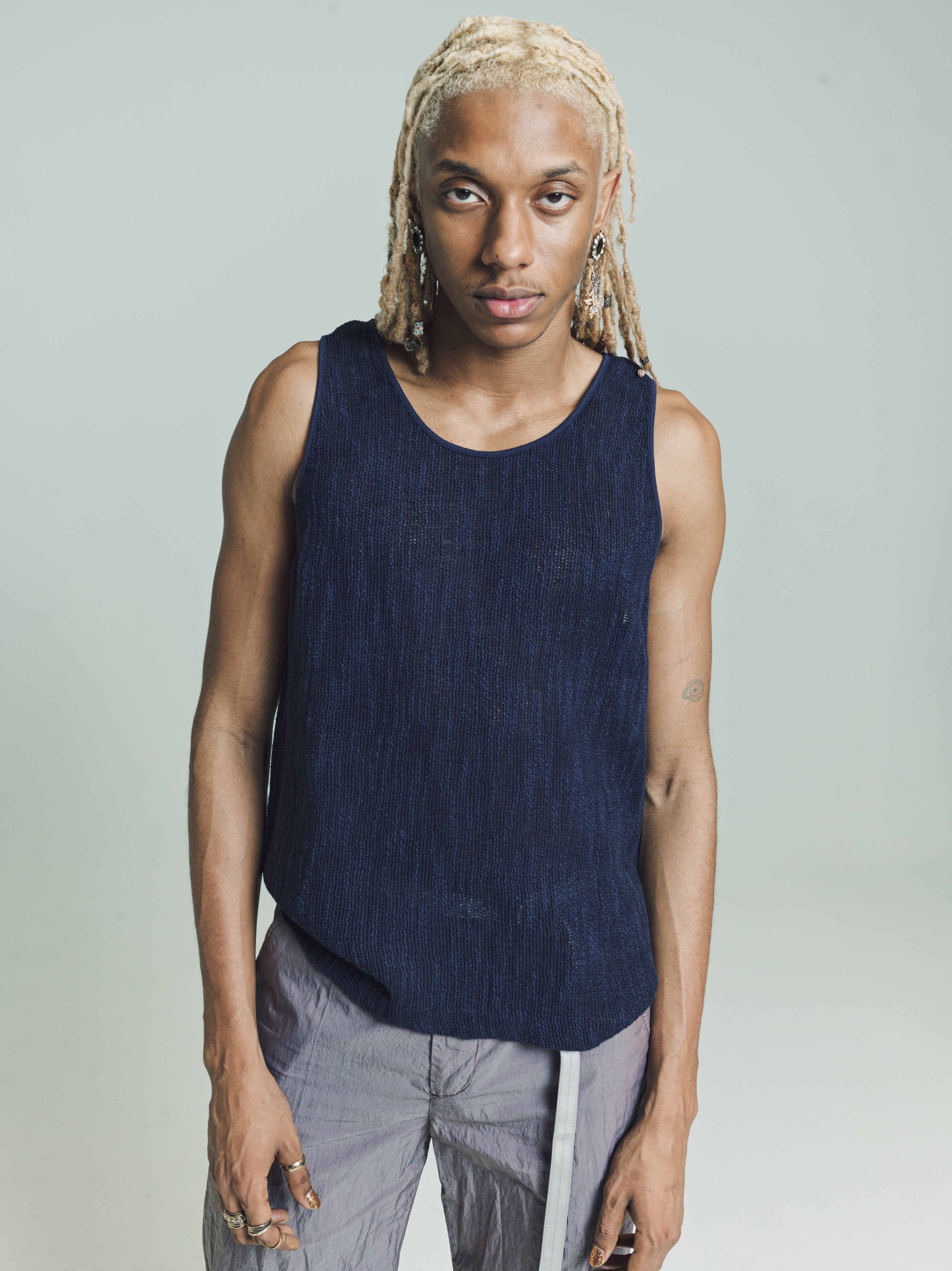 Our Legacy Yawning Linen Singlet - Navy | Garmentory