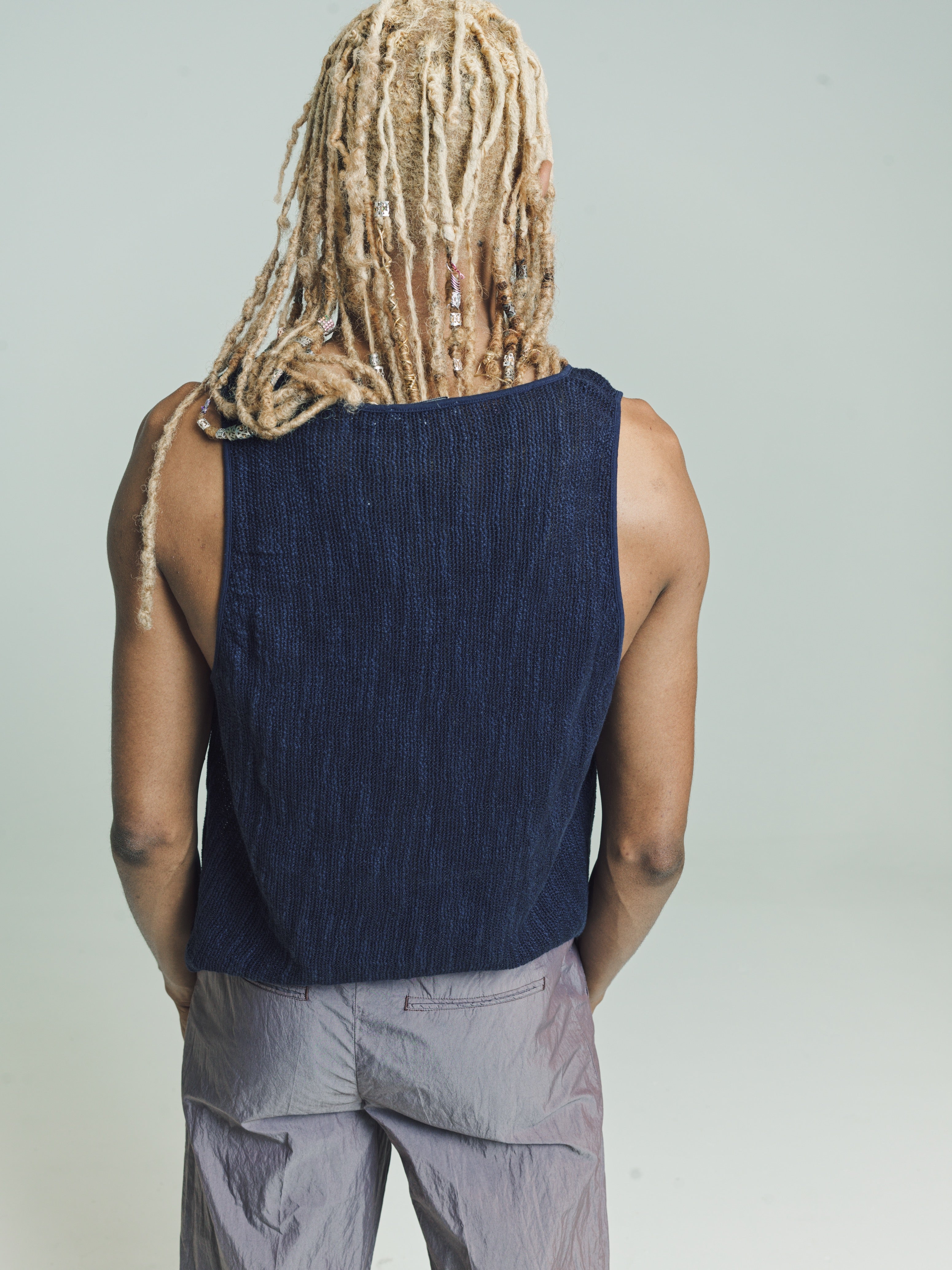 Our Legacy Yawning Linen Singlet - Navy | Garmentory