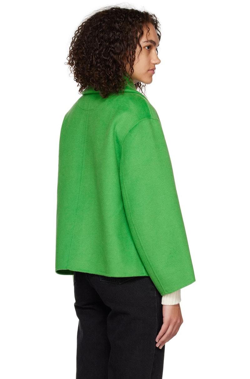 GANNI Wide Collar Jacket - Green | Garmentory