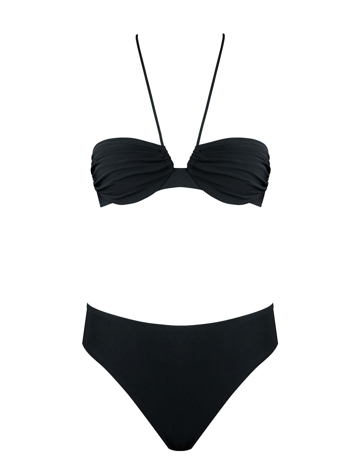 Pale Swimwear 90's High Cut Bikini Bottom - Black | Garmentory