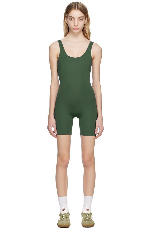Girlfriend Collective Green Bike Unitard | Garmentory