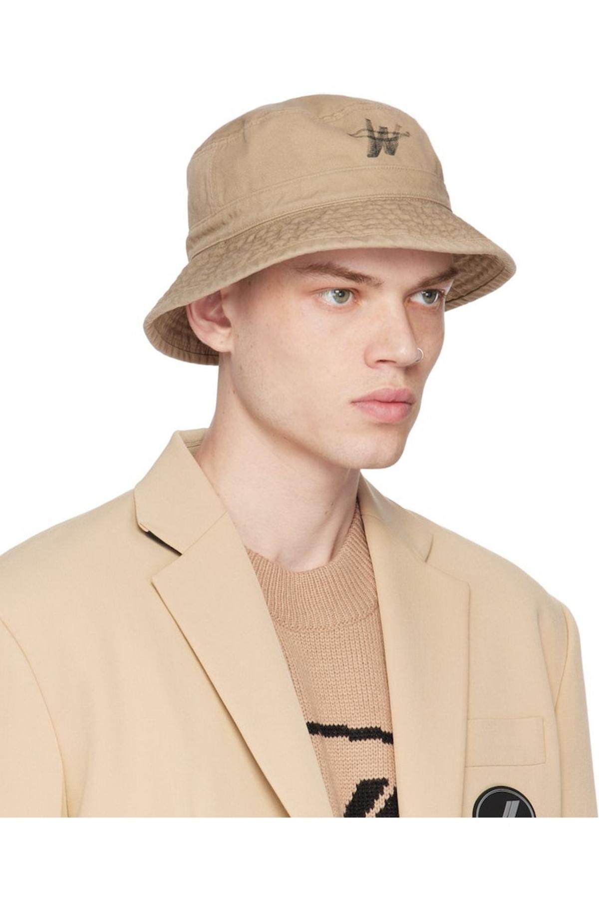 We11done Beige WD One Logo Bucket Hat | Garmentory