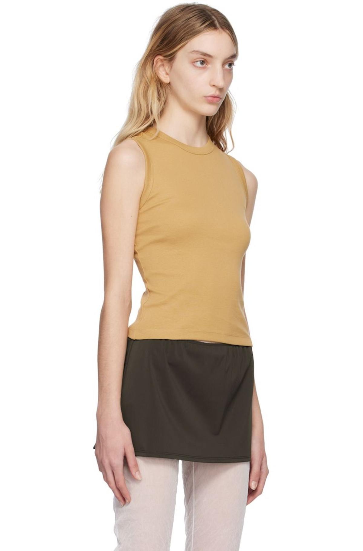 FLORE FLORE SSENSE Exclusive Tan Esme Tank Top | Garmentory