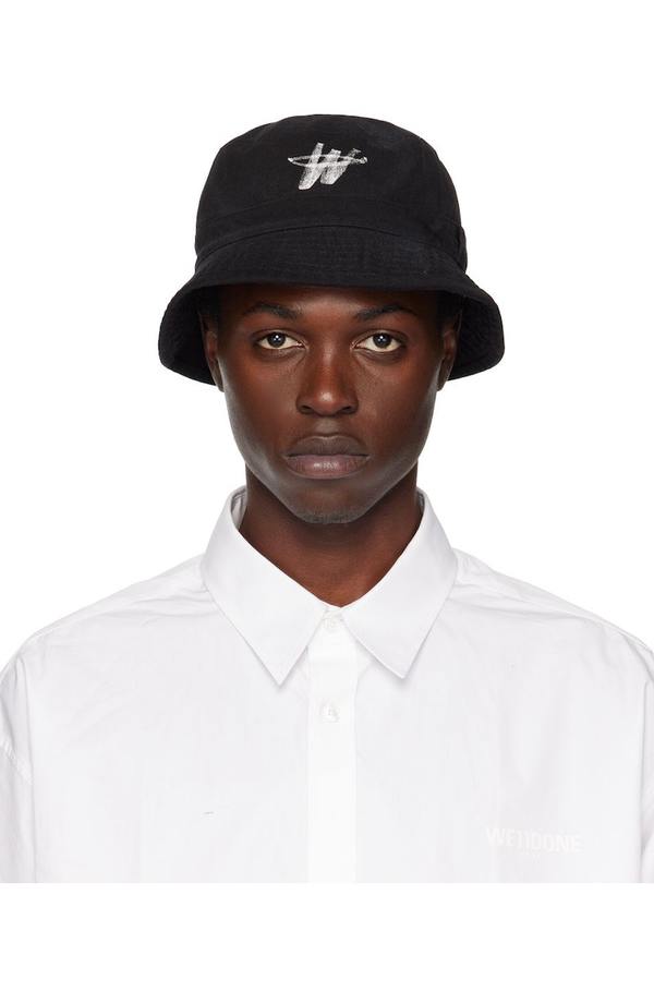 We11done Black WD One Logo Bucket Hat | Garmentory
