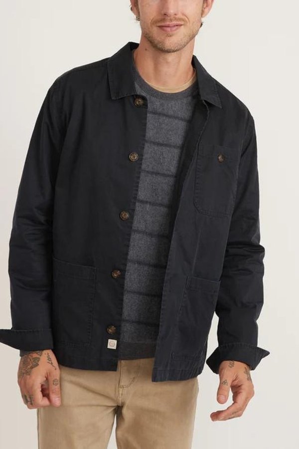 Marine Layer Everett Dry Wax Chore Coat - Washed Navy | Garmentory