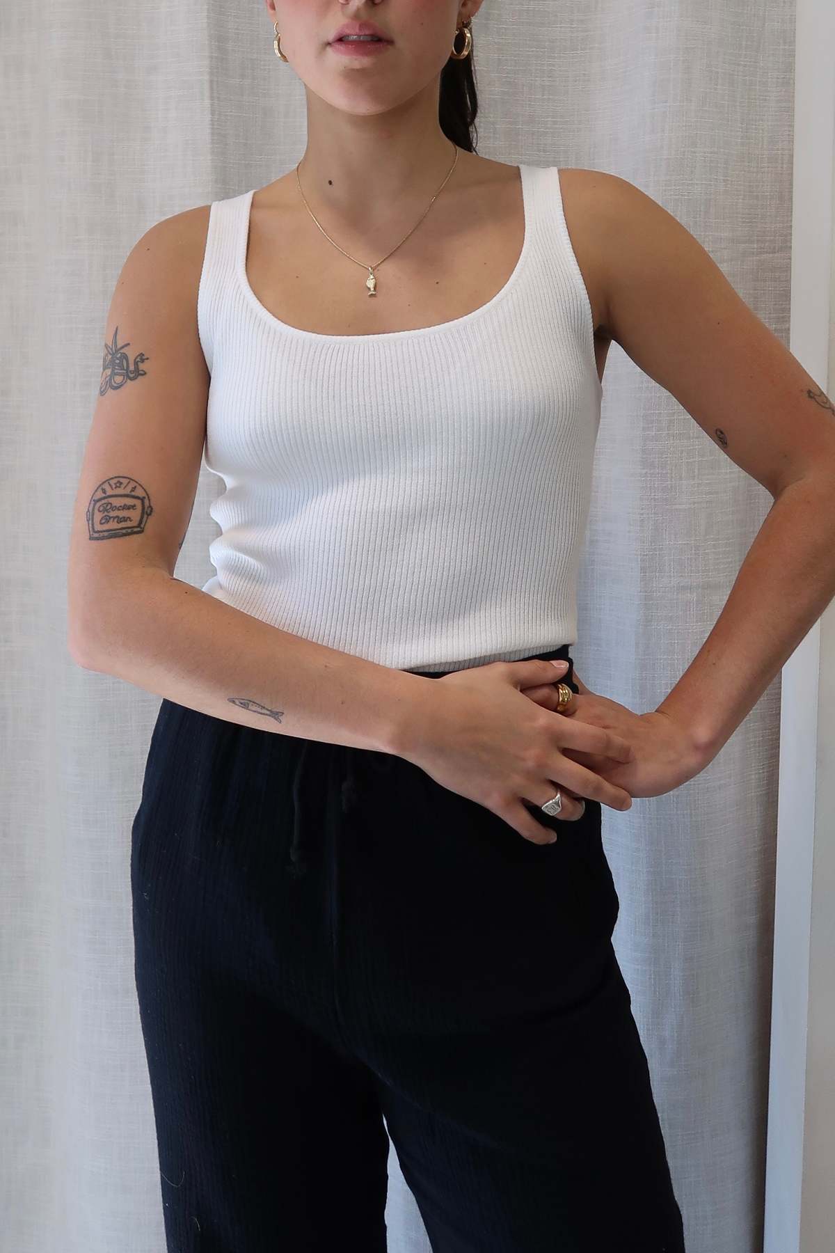 Line the Label Ava Tank - Blanc | Garmentory