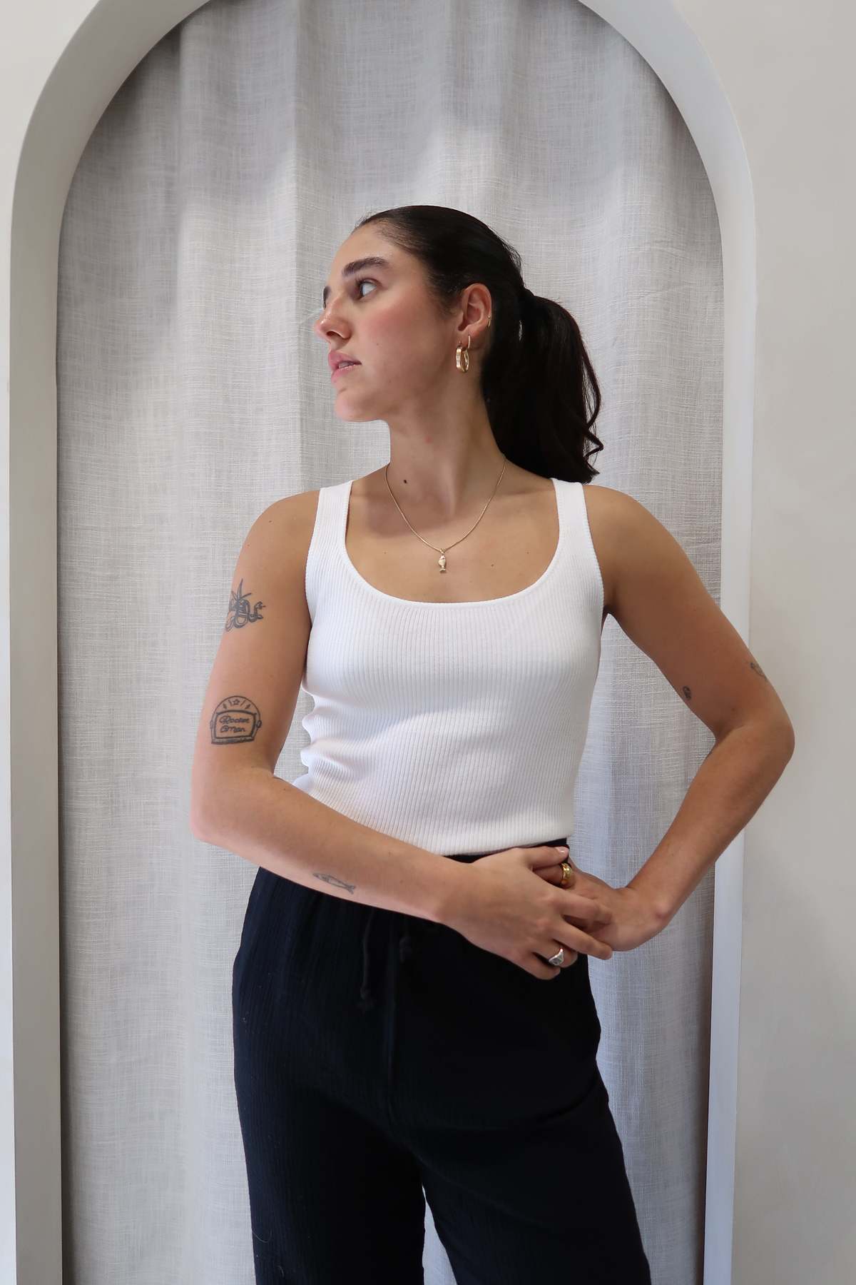 Line the Label Ava Tank - Blanc | Garmentory