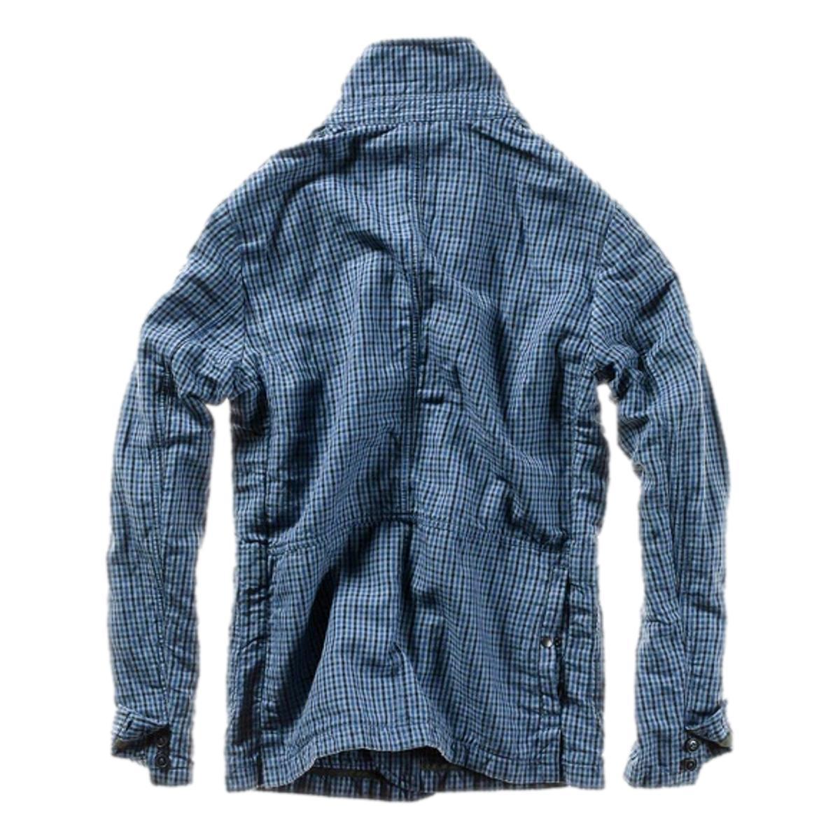 Relwen Linen Trap Blazer - Blue Multi Check | Garmentory