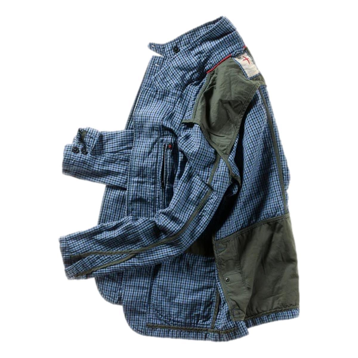 Relwen Linen Trap Blazer - Blue Multi Check | Garmentory