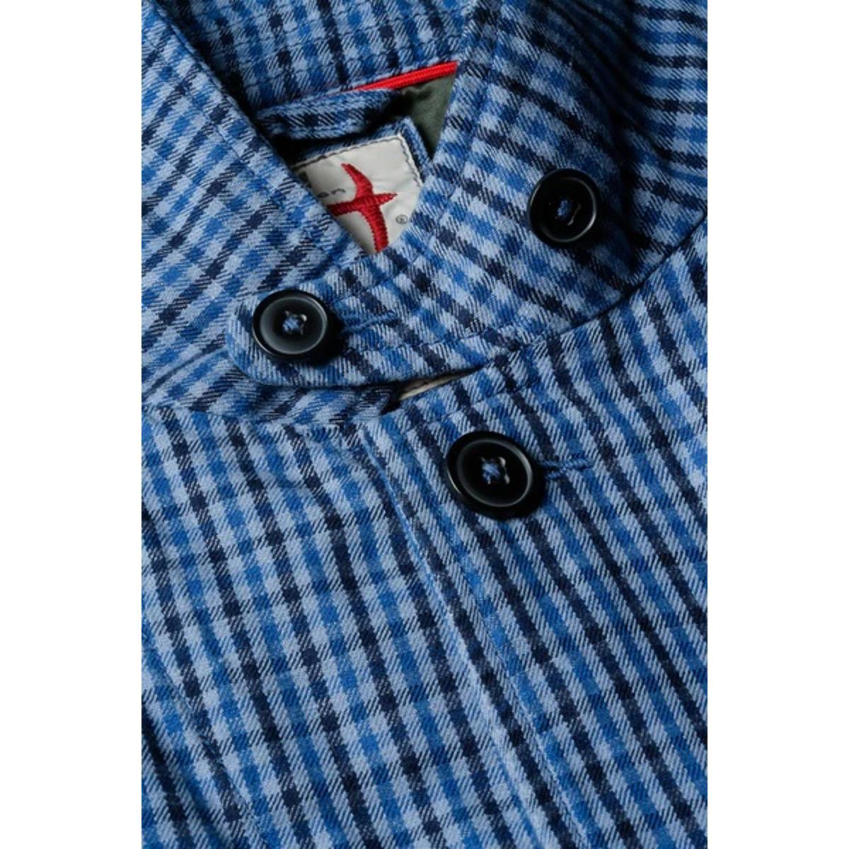 Relwen Linen Trap Blazer - Blue Multi Check | Garmentory