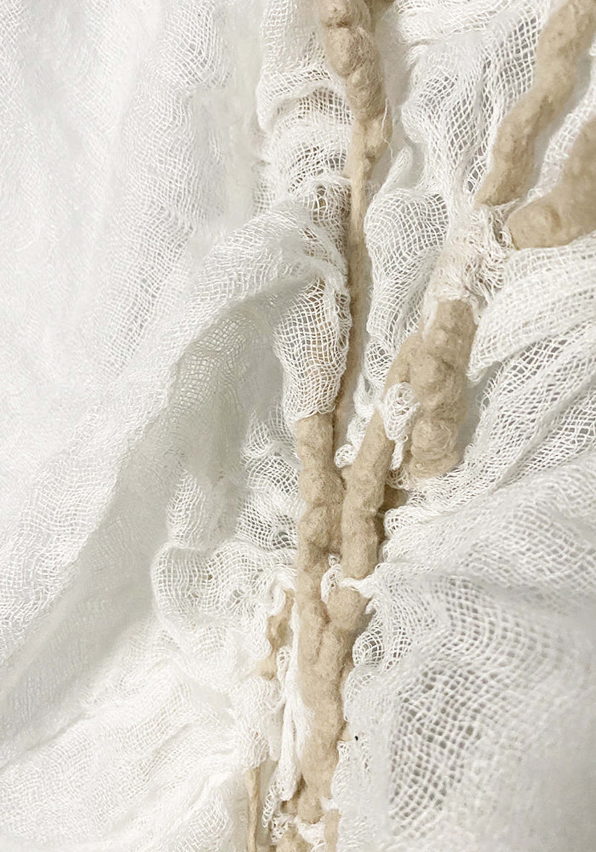 Claudio Cutuli Real Needle Textured Linen Blend Sheer Dress | Garmentory