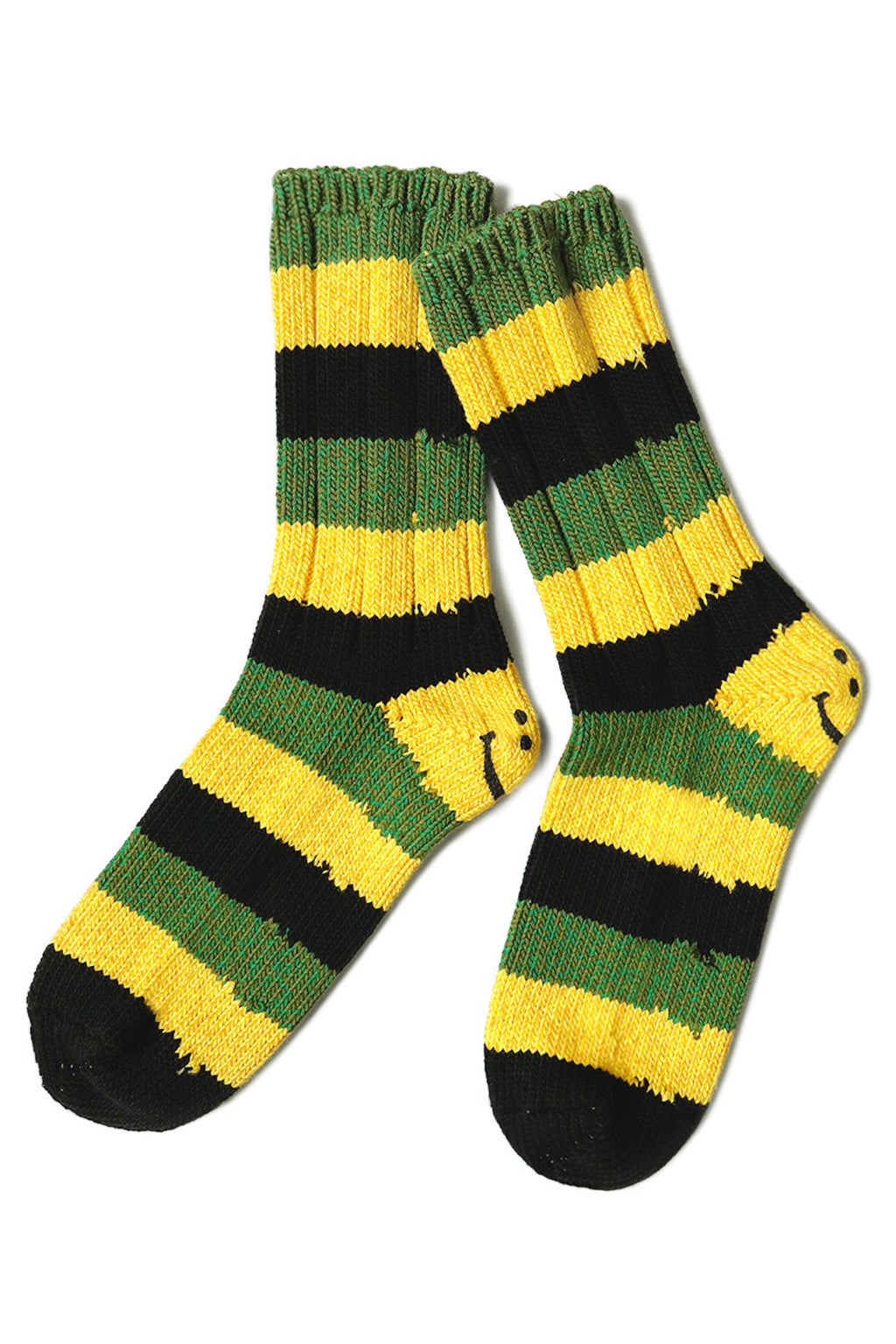 Kapital 56 Yarns RASTA RAINBOWY HAPPY HEEL Socks - Black | Garmentory