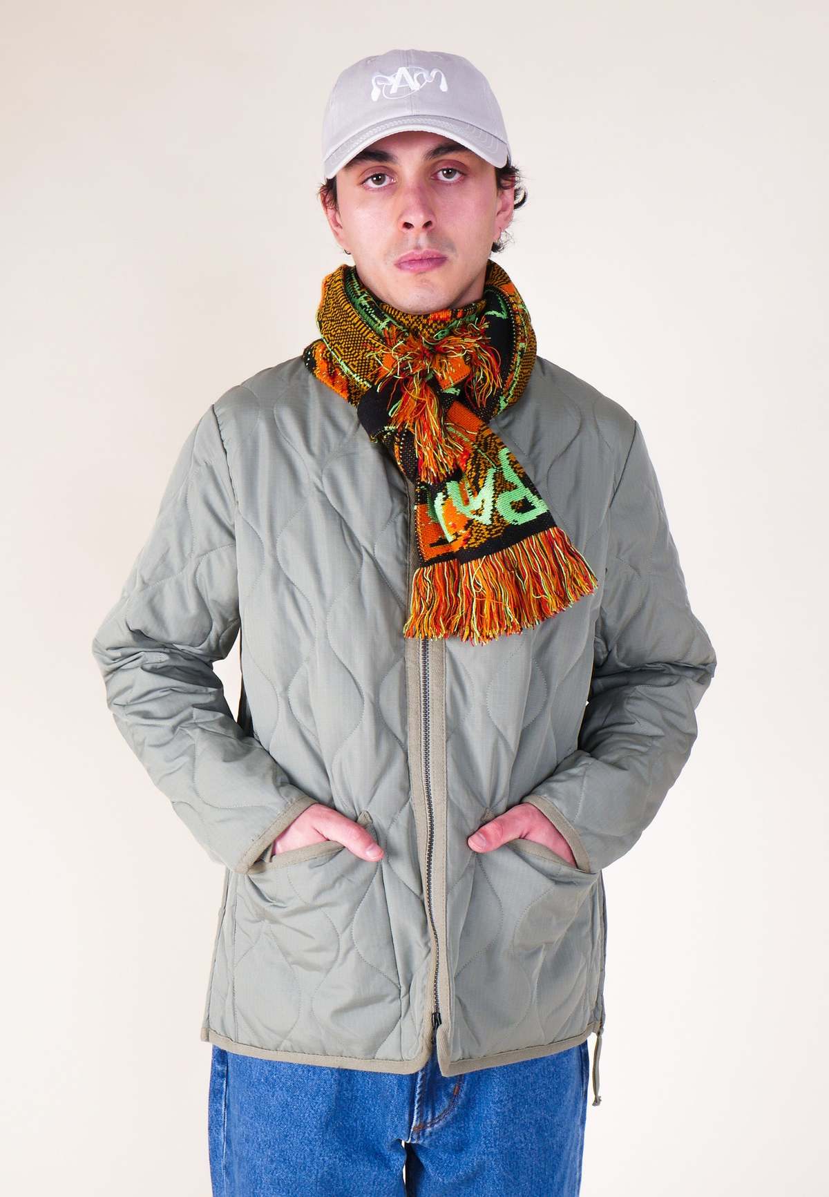 TAION Military Zip V Neck Down Jacket - Sage Green | Garmentory
