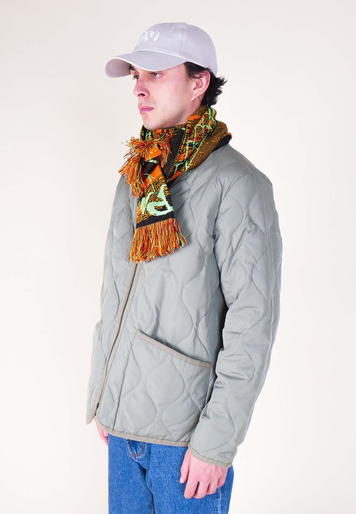 TAION Military Zip V Neck Down Jacket - Sage Green | Garmentory
