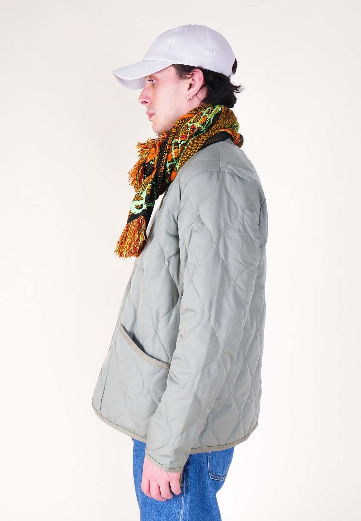 TAION Military Zip V Neck Down Jacket - Sage Green | Garmentory