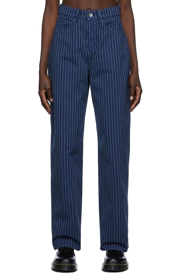 YMC Navy Papa Pinstripe Jeans | Garmentory