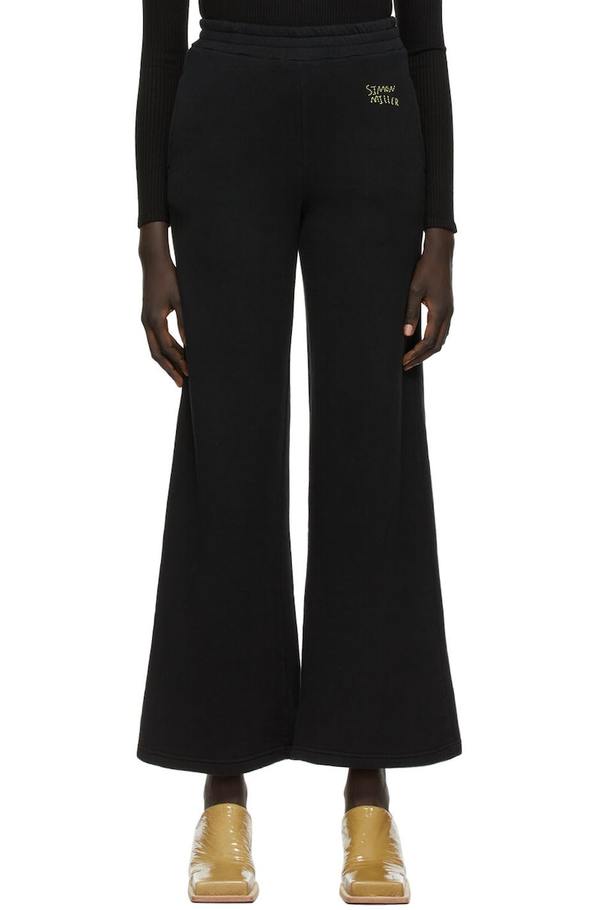 Simon Miller Black Wide-leg Handwriting Lounge Pants | Garmentory